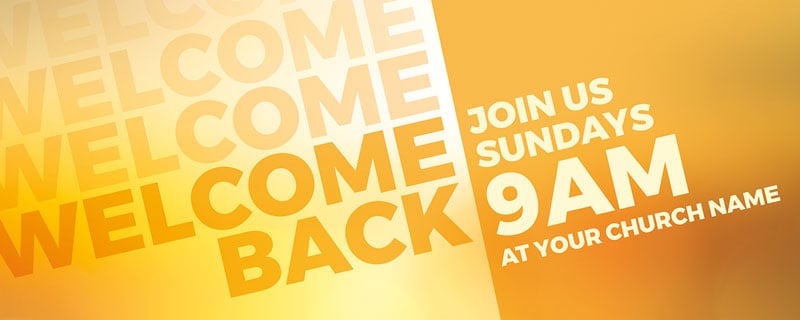 Welcome Back Yellow Banner - Church Banners - Outreach Marketing